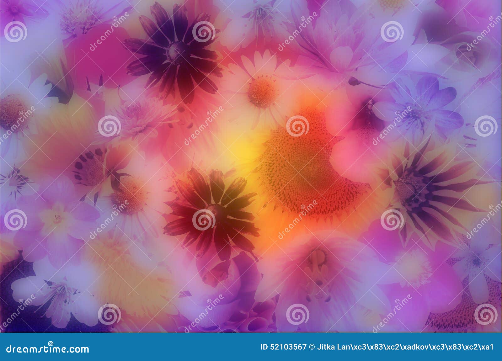 Abstract Flowers Collage Background Stock Illustration - Illustration ...