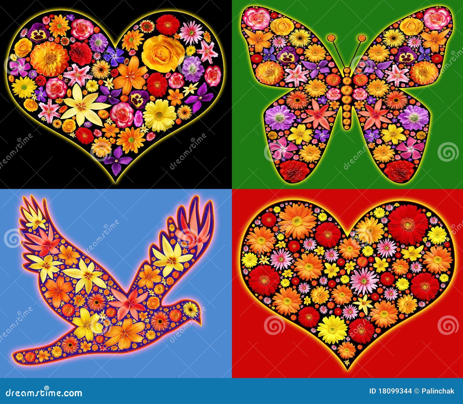 Abstract flowers figures stock illustration. Illustration of orange ...