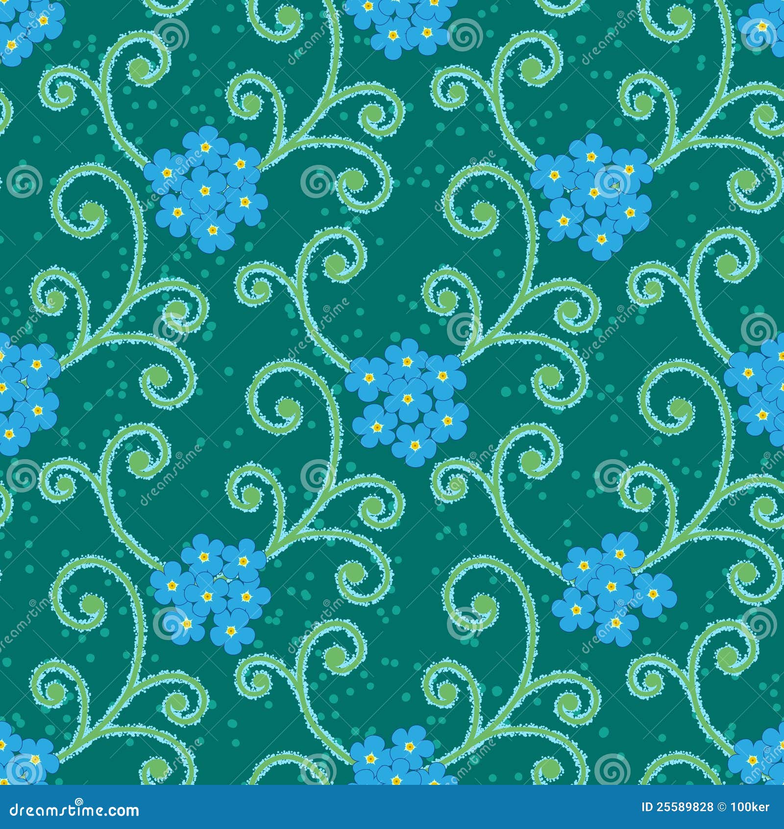 Abstract Flowers Floral Forget-me-not Seamless Stock Vector ...