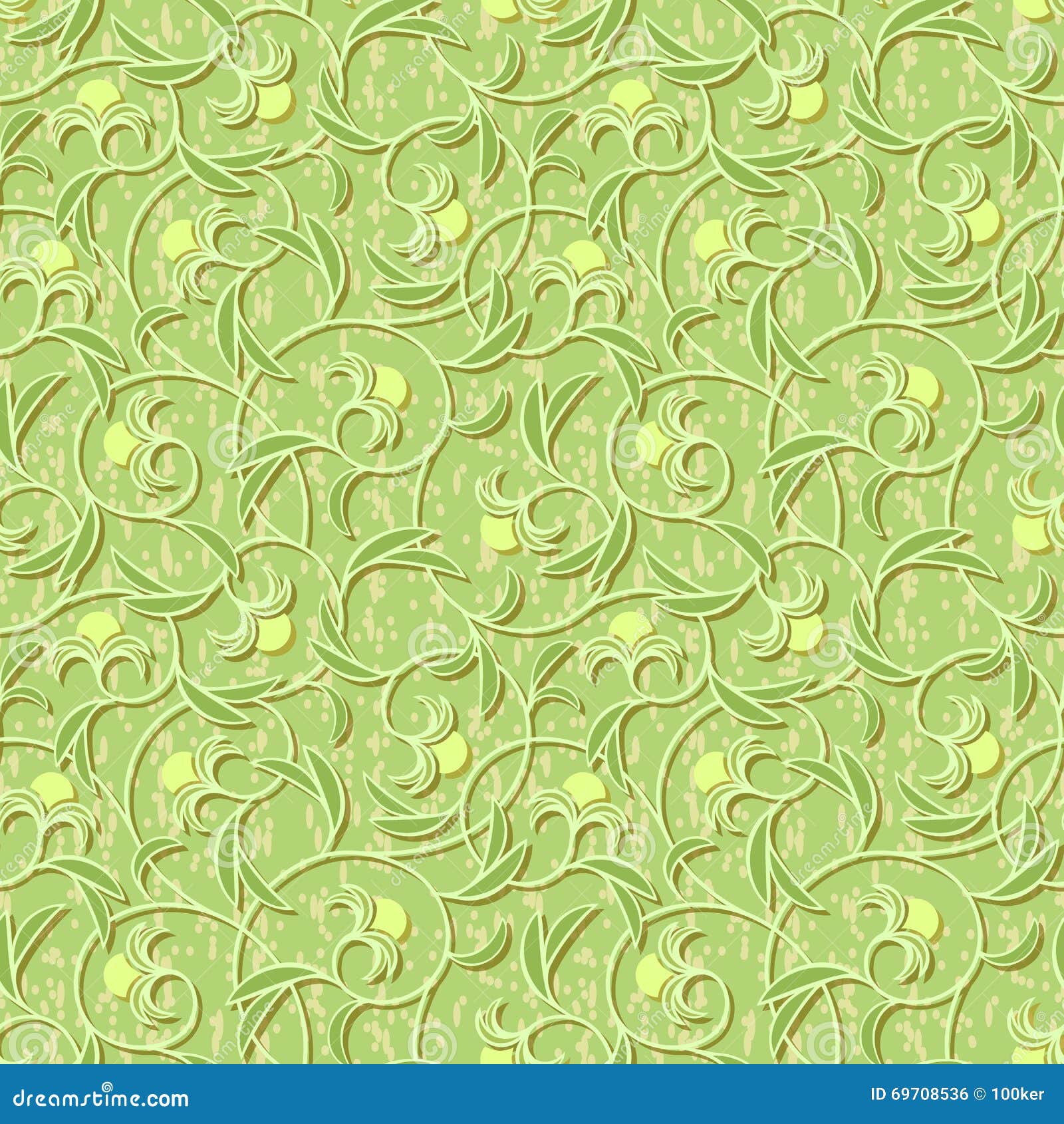 Abstract Flowers Floral Light Green Seamless Stock Vector ...