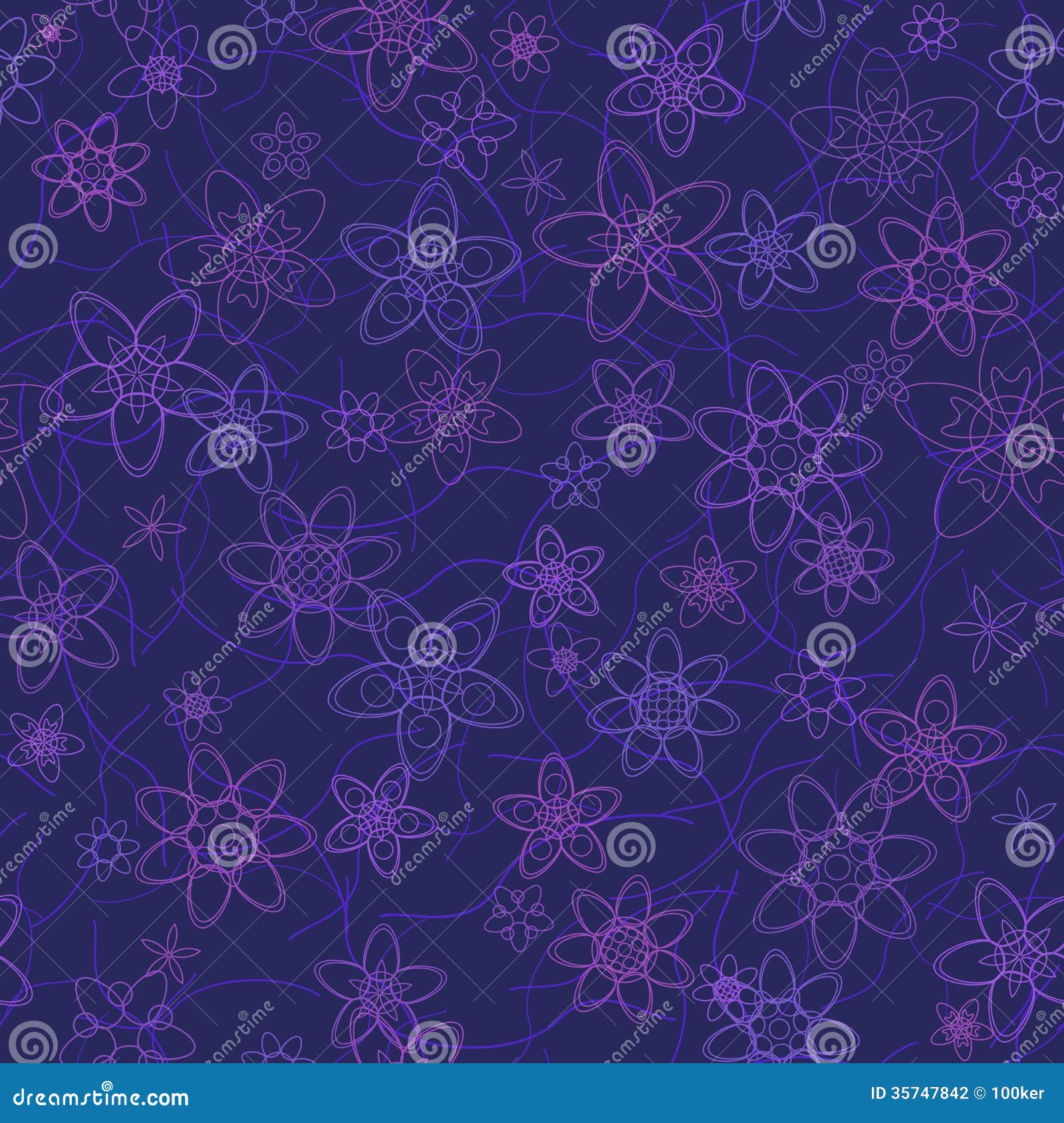 Abstract Flowers Floral Violet Seamless Background Stock Vector ...