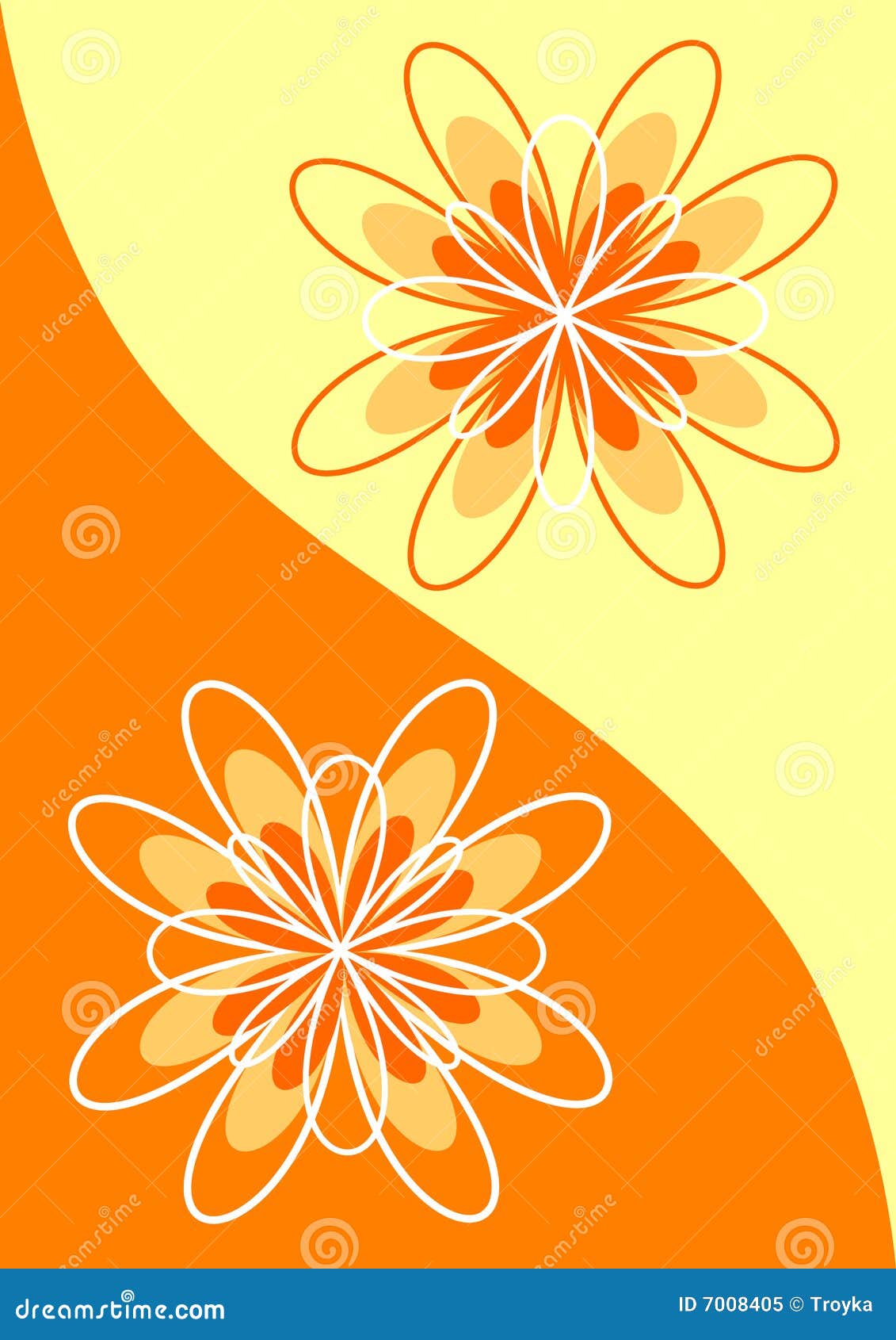 Abstract Flowers in Orange Tones Stock Vector - Illustration of petal ...