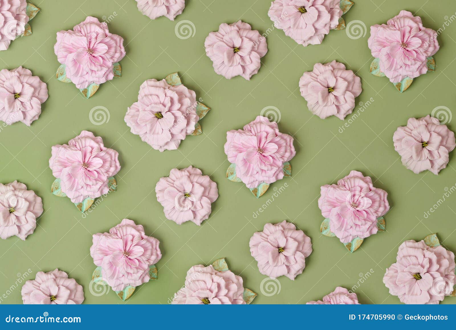 Abstract Flowers Pattern Background with Copy Space, Top View Stock ...