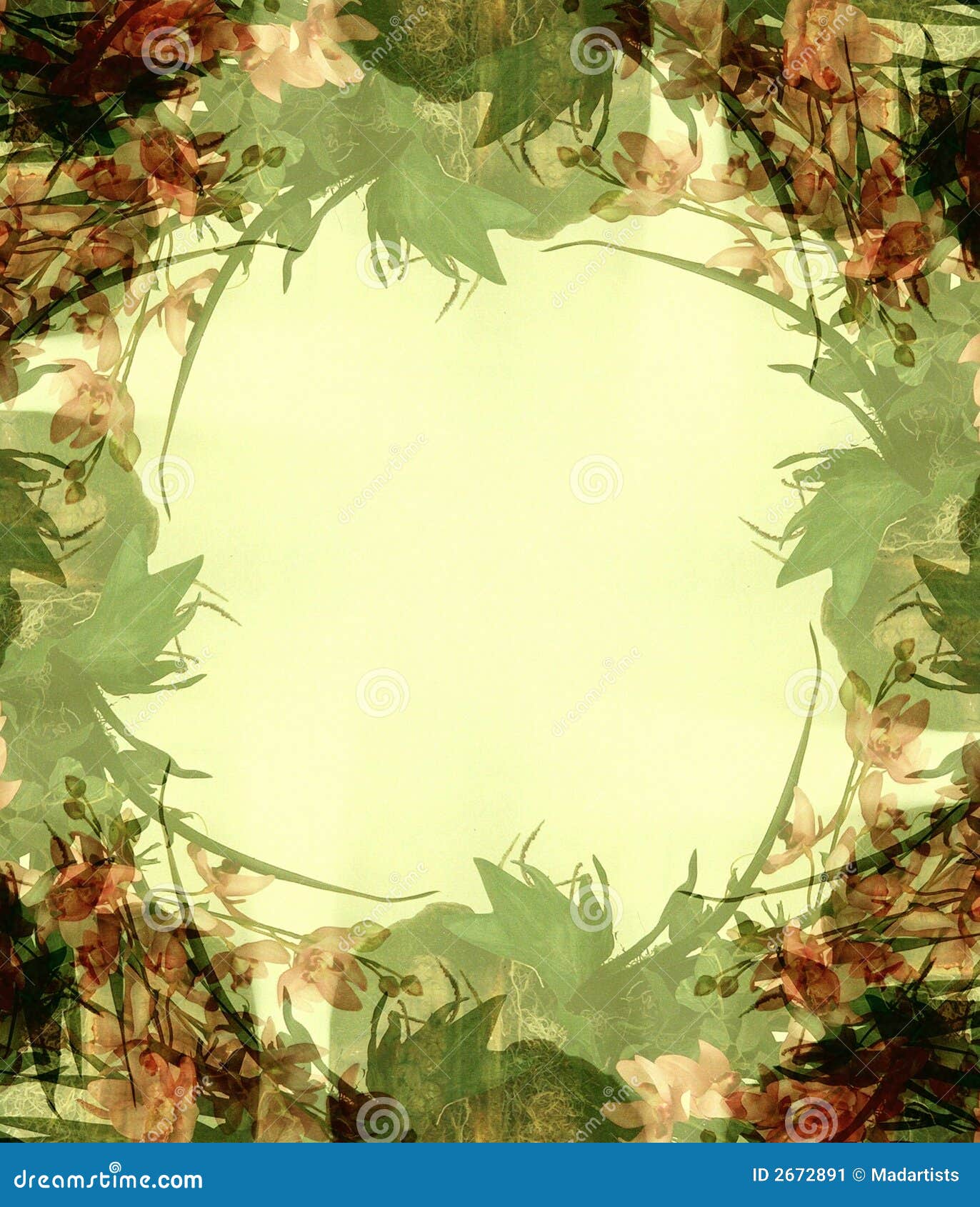 Abstract Flowers Photo Frame 3 Stock Illustration - Illustration of ...