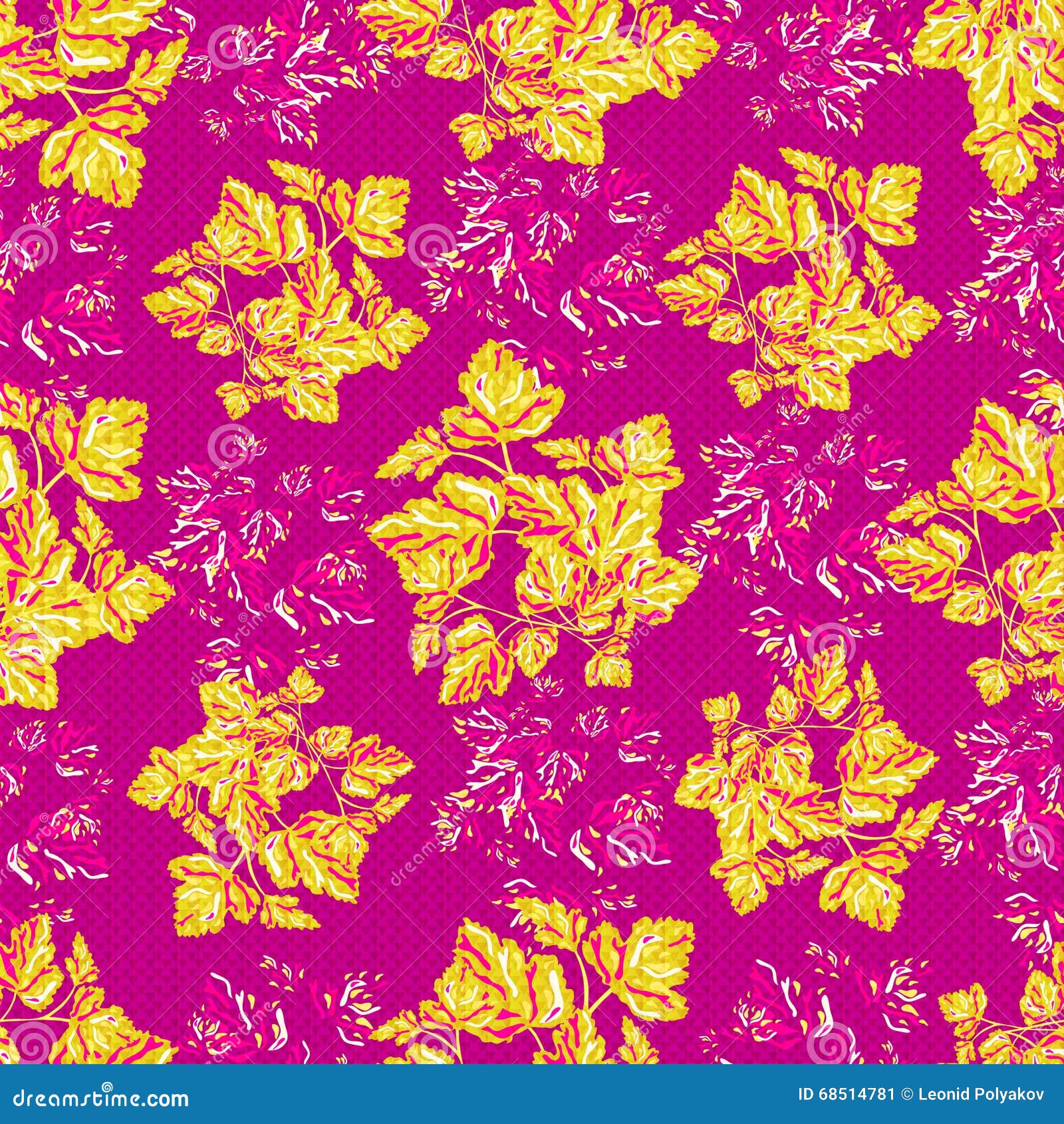 Abstract Flowers on a Pink Background Vintage Seamless Pattern in Retro ...