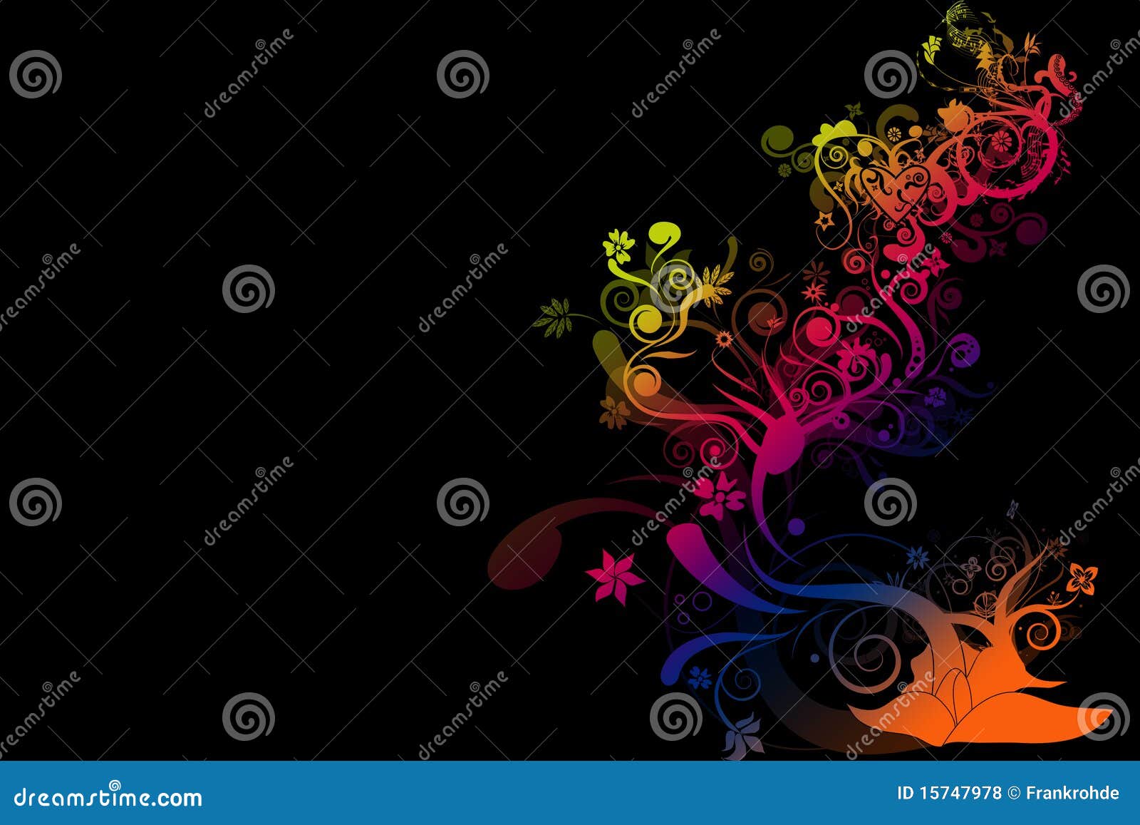 Abstract Flowers and Plants Stock Illustration - Illustration of color ...