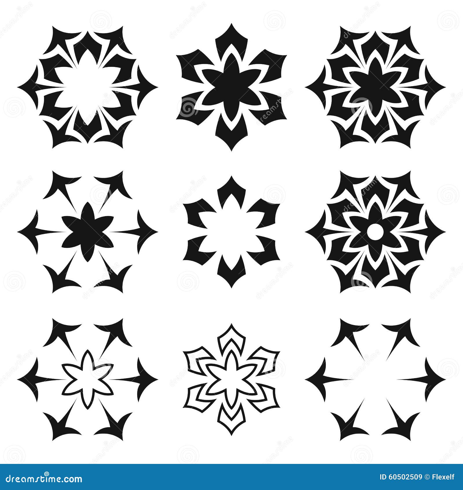 Abstract flowers and stars stock vector. Illustration of shape - 60502509