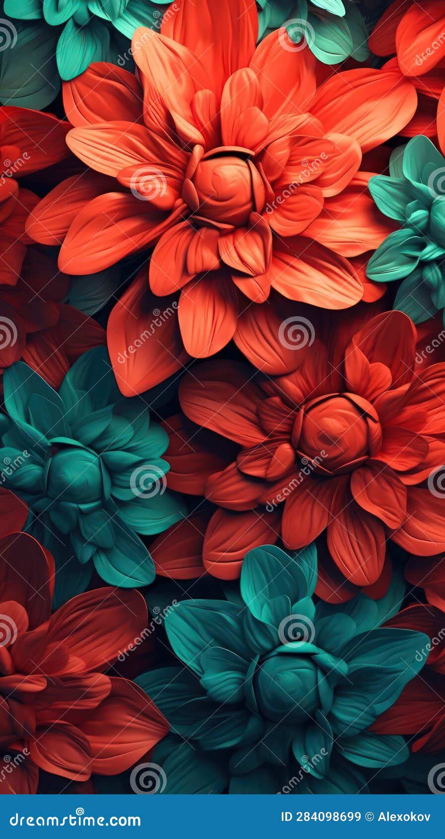 Abstract Flowers Wallpaper with Light and Dark Contrast AI Generated ...