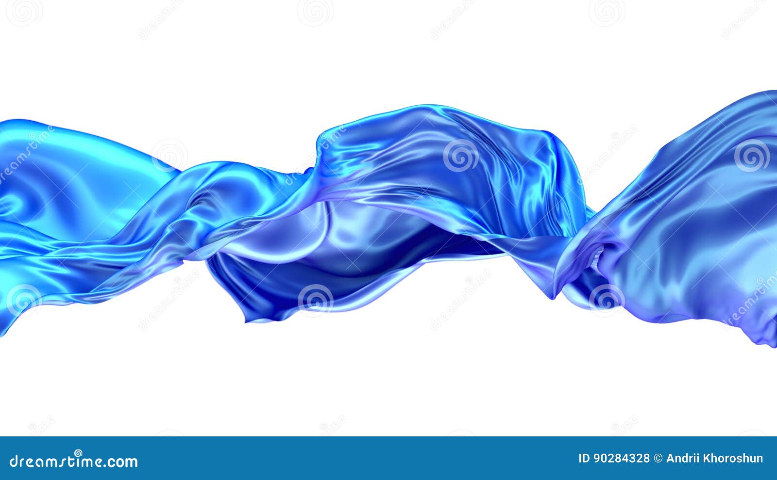 Abstract Flowing Blue Cloth Background 3d Rendering Stock Illustration ...
