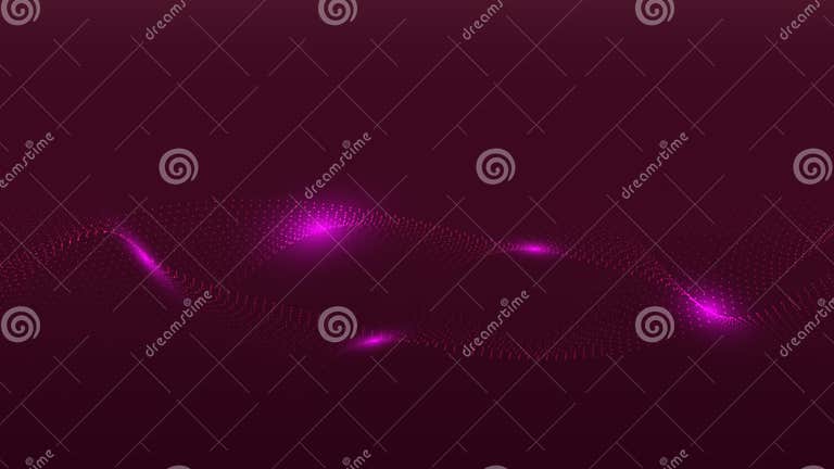 Abstract Flowing Dot Particles Light Wave Pattern on Red Background ...