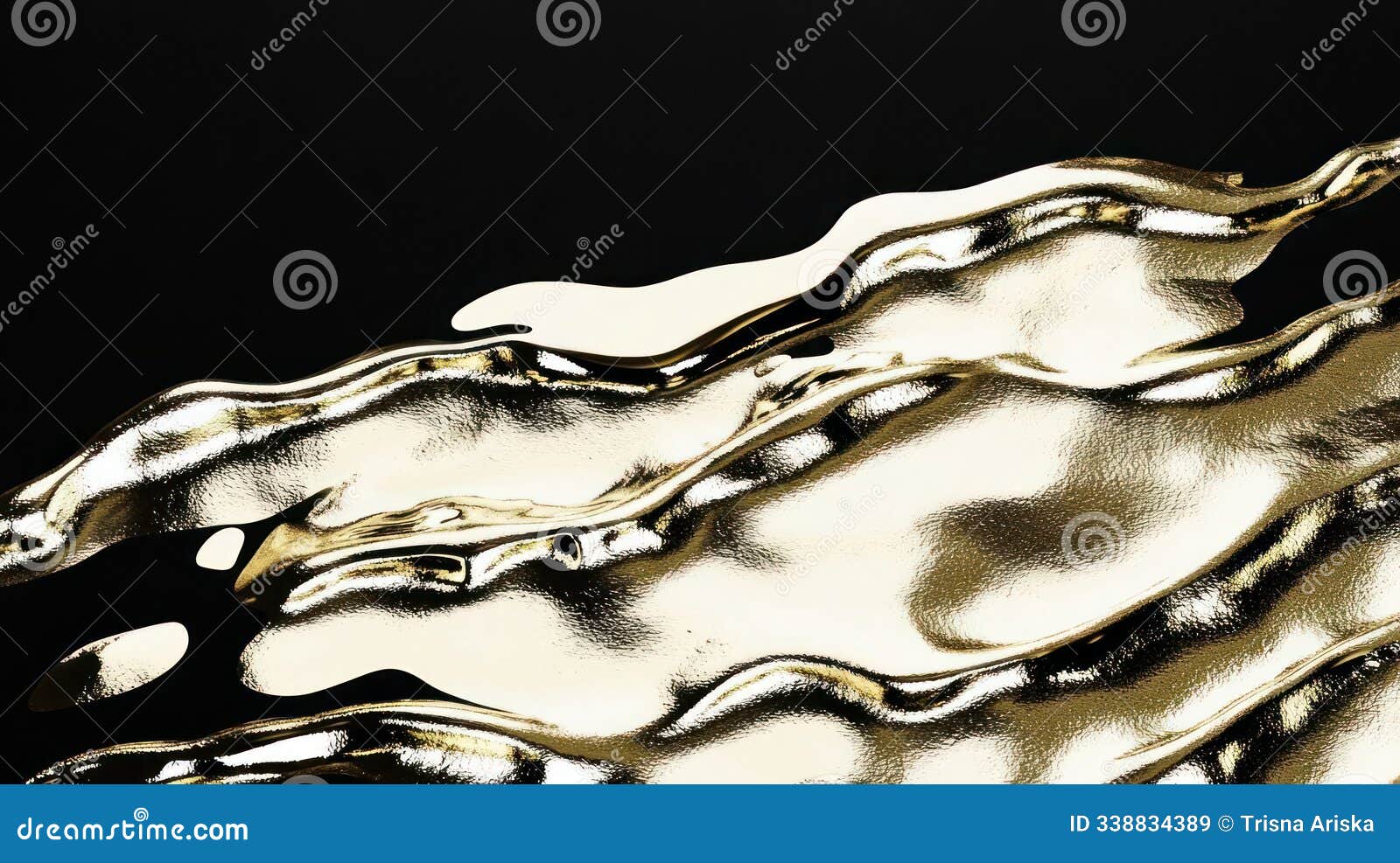 Abstract Flowing Gold Texture on a Black Background, Suggesting ...