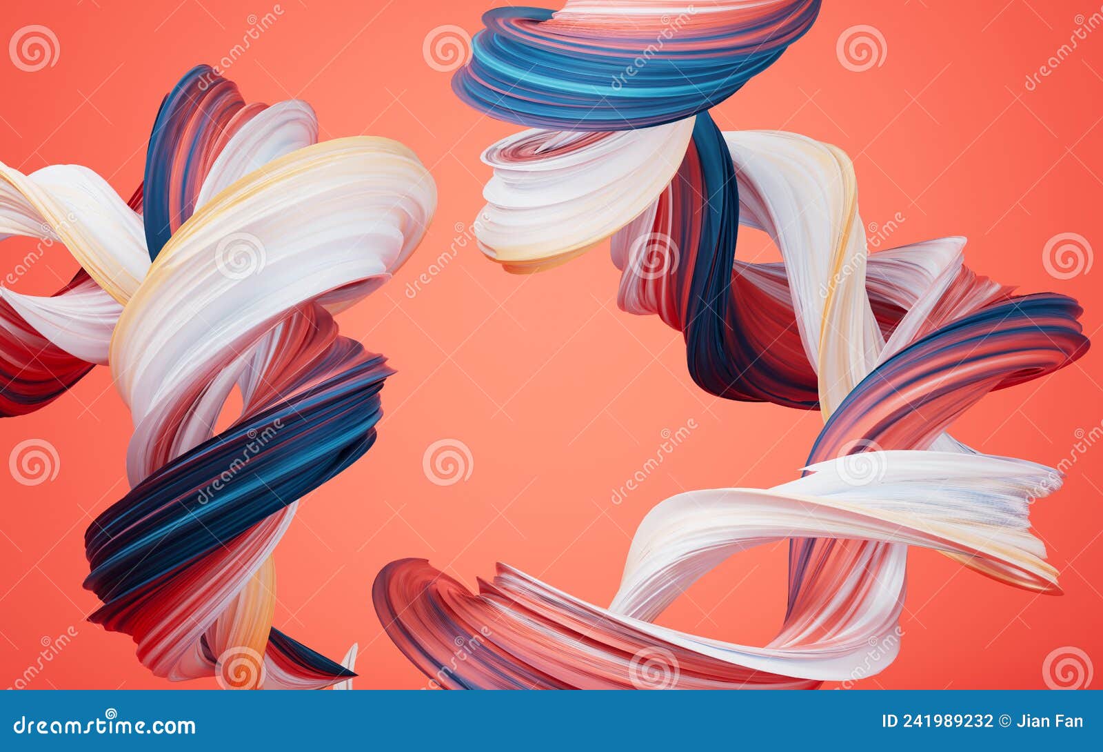 Abstract Flowing Gradient Lines, 3d Rendering Stock Illustration ...