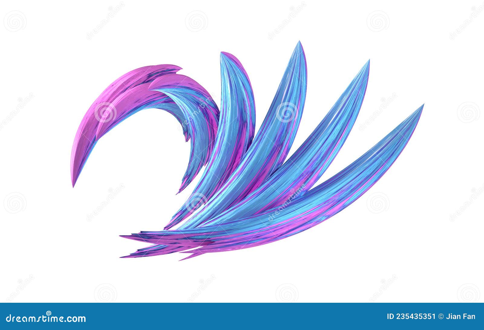 Abstract Flowing Gradient Lines, 3d Rendering Stock Illustration ...