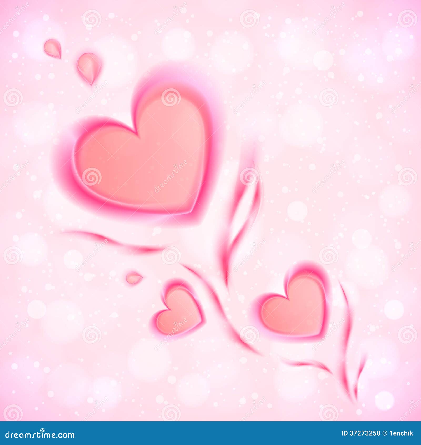 Abstract Flowing Hearts Vector Valentines Card Stock Vector ...