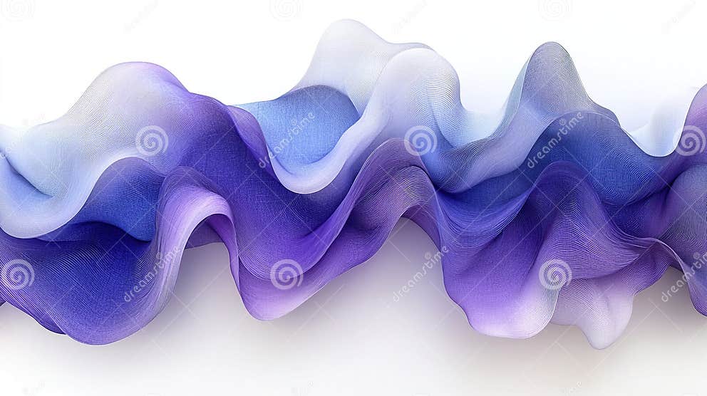 Abstract Flowing Purple and Blue Wave Pattern on White Background Stock ...