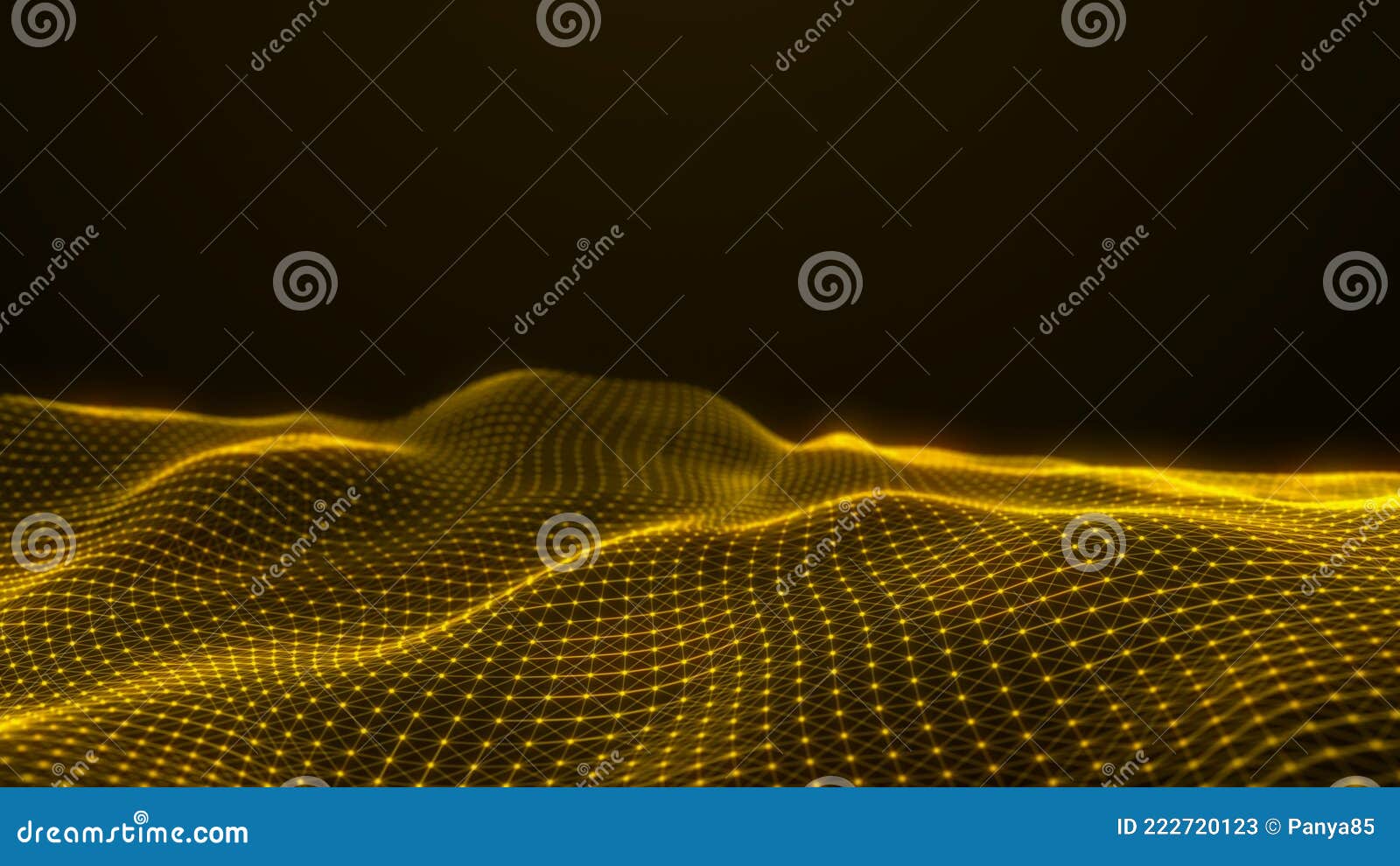 Abstract Flowing Smooth Plexus Fractal Waves Background. Grid, Mesh of Dots and Lines. Stock ...