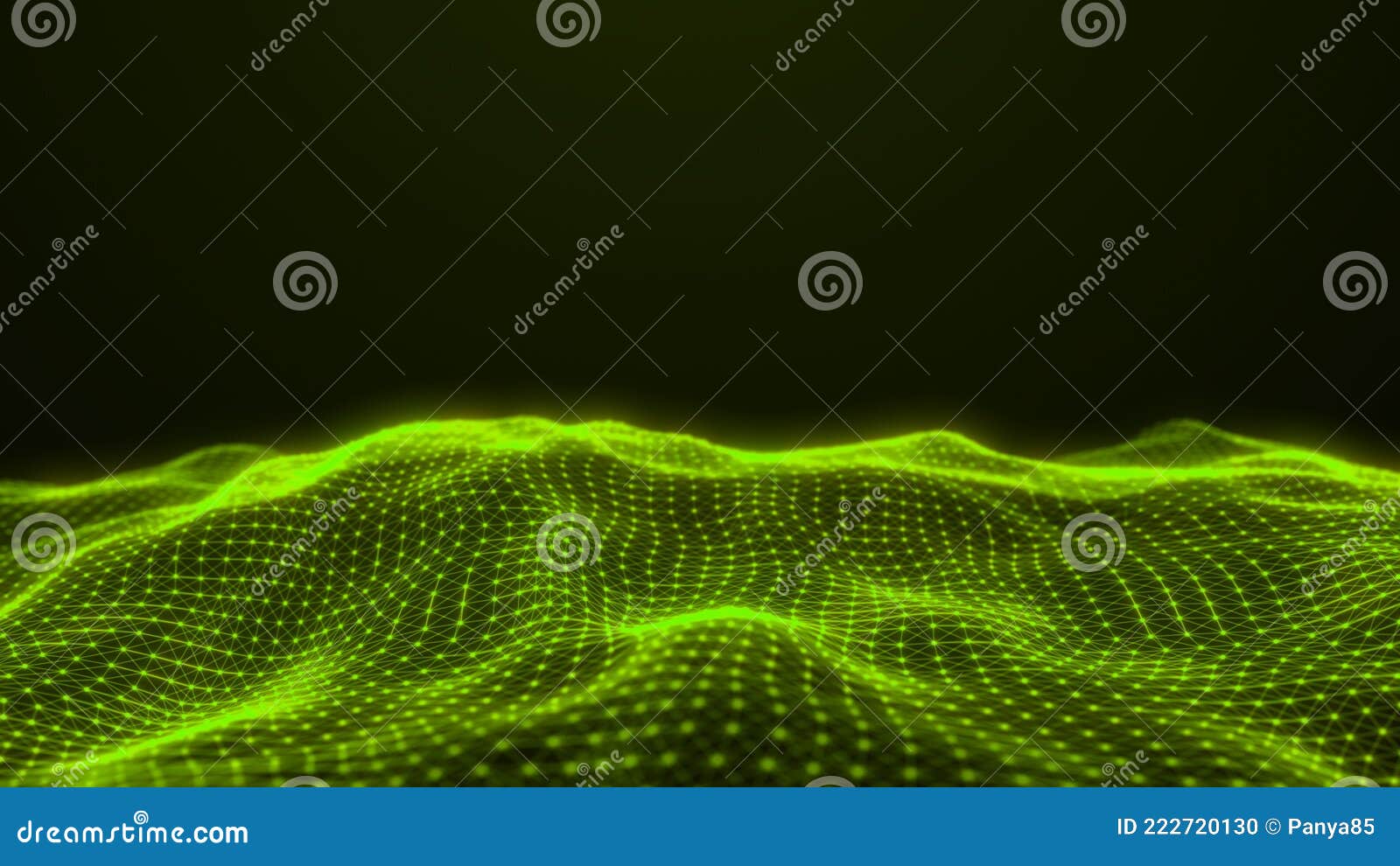 Abstract Flowing Smooth Plexus Fractal Waves Background. Grid, Mesh of Dots and Lines. Stock ...