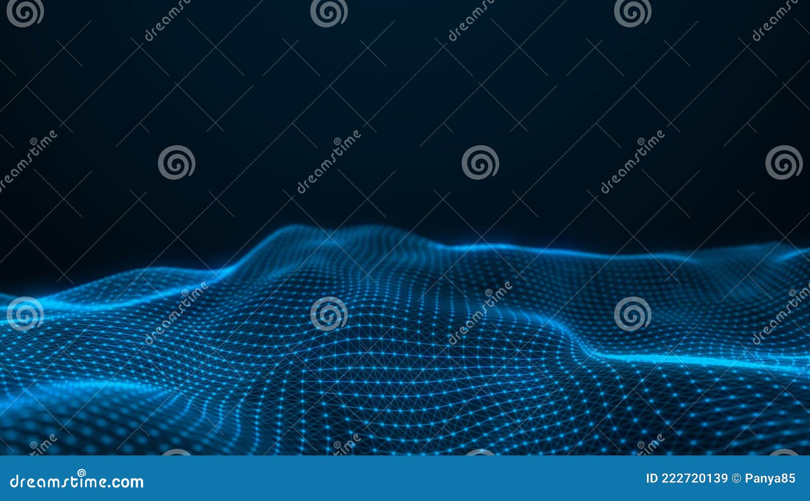 Abstract Flowing Smooth Plexus Fractal Waves Background. Grid, Mesh of Dots and Lines. Stock ...