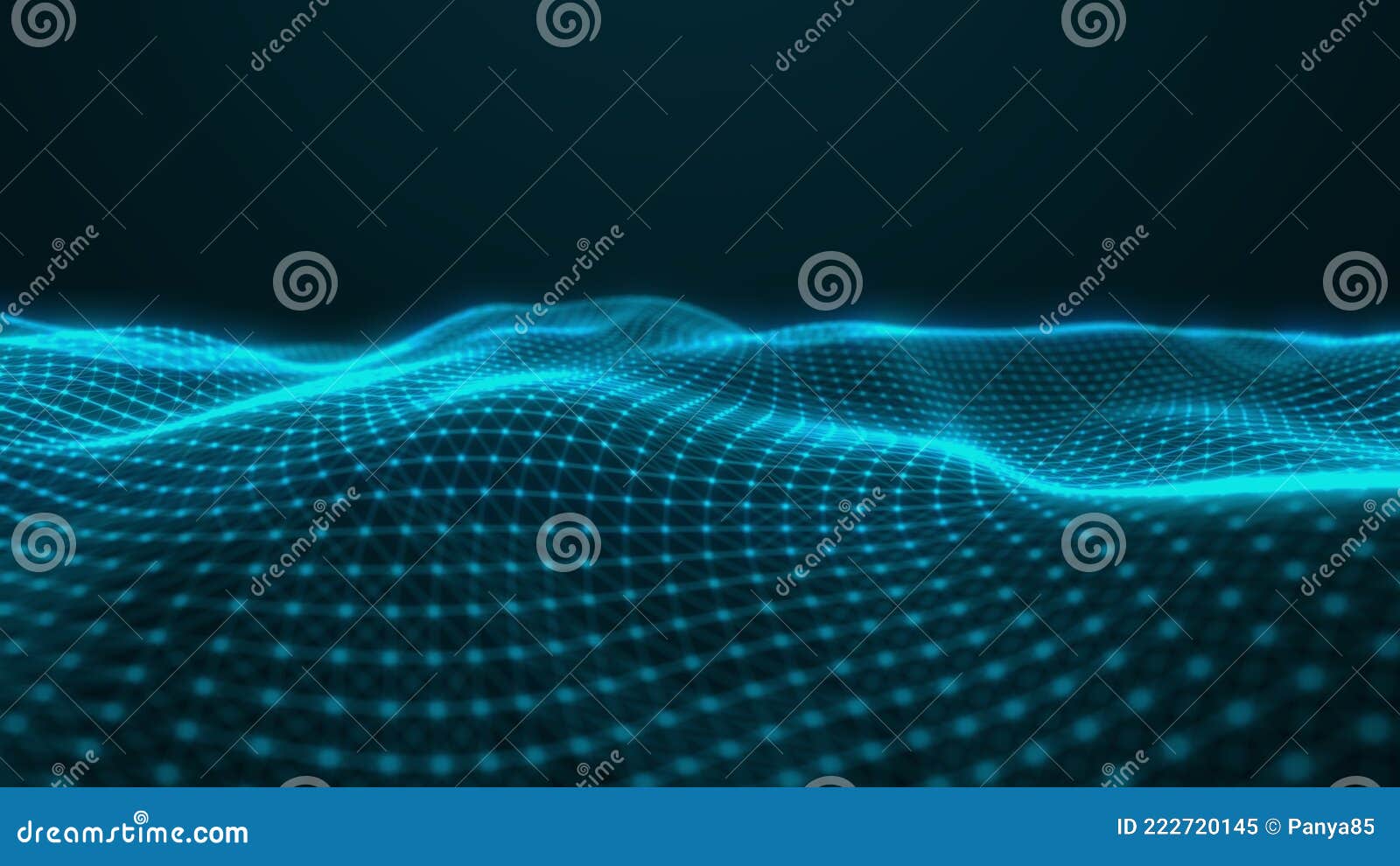 Abstract Flowing Smooth Plexus Fractal Waves Background. Grid, Mesh of Dots and Lines. Stock ...
