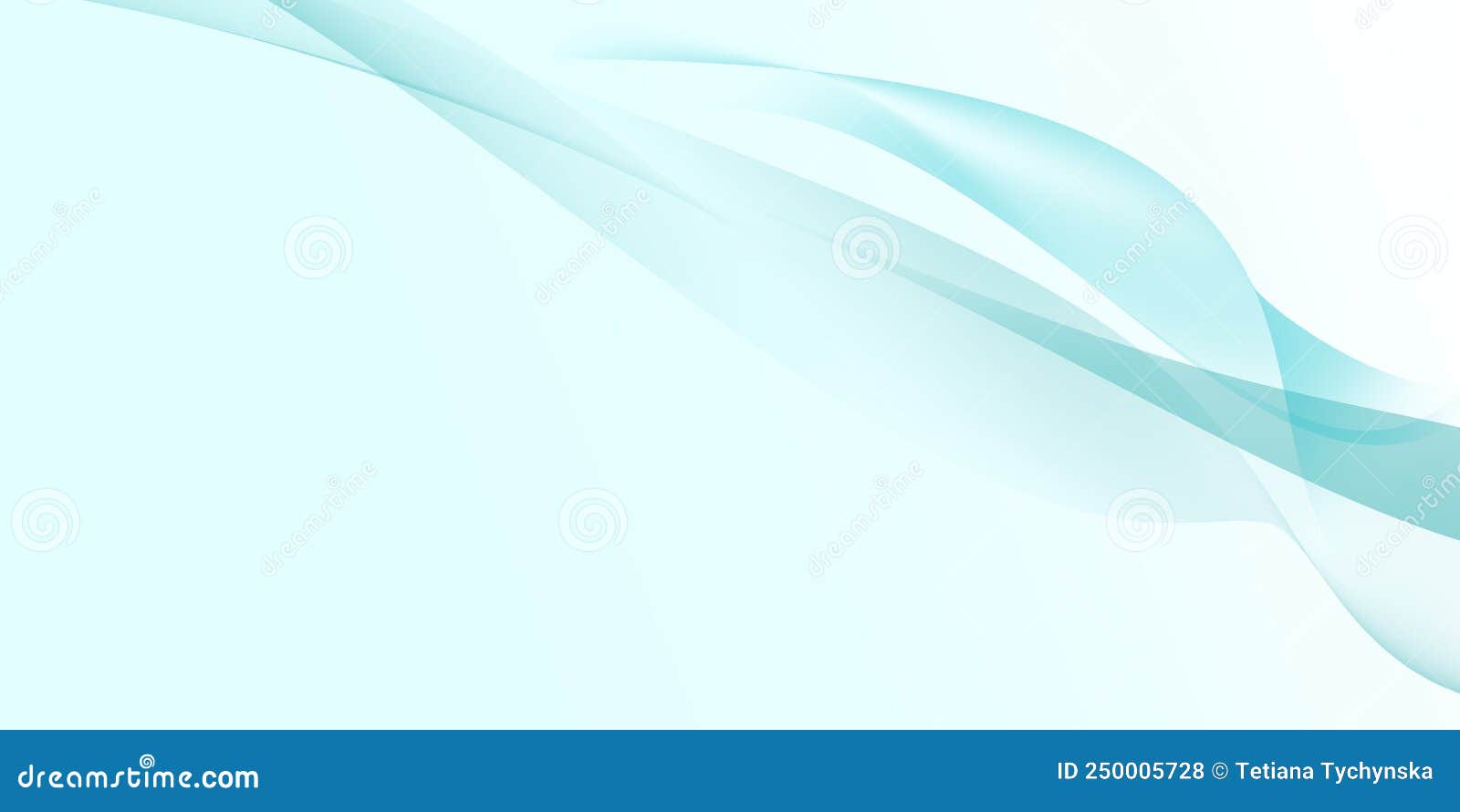 Abstract Flowing Waves on Bright Blue Background. Copy Space Stock ...