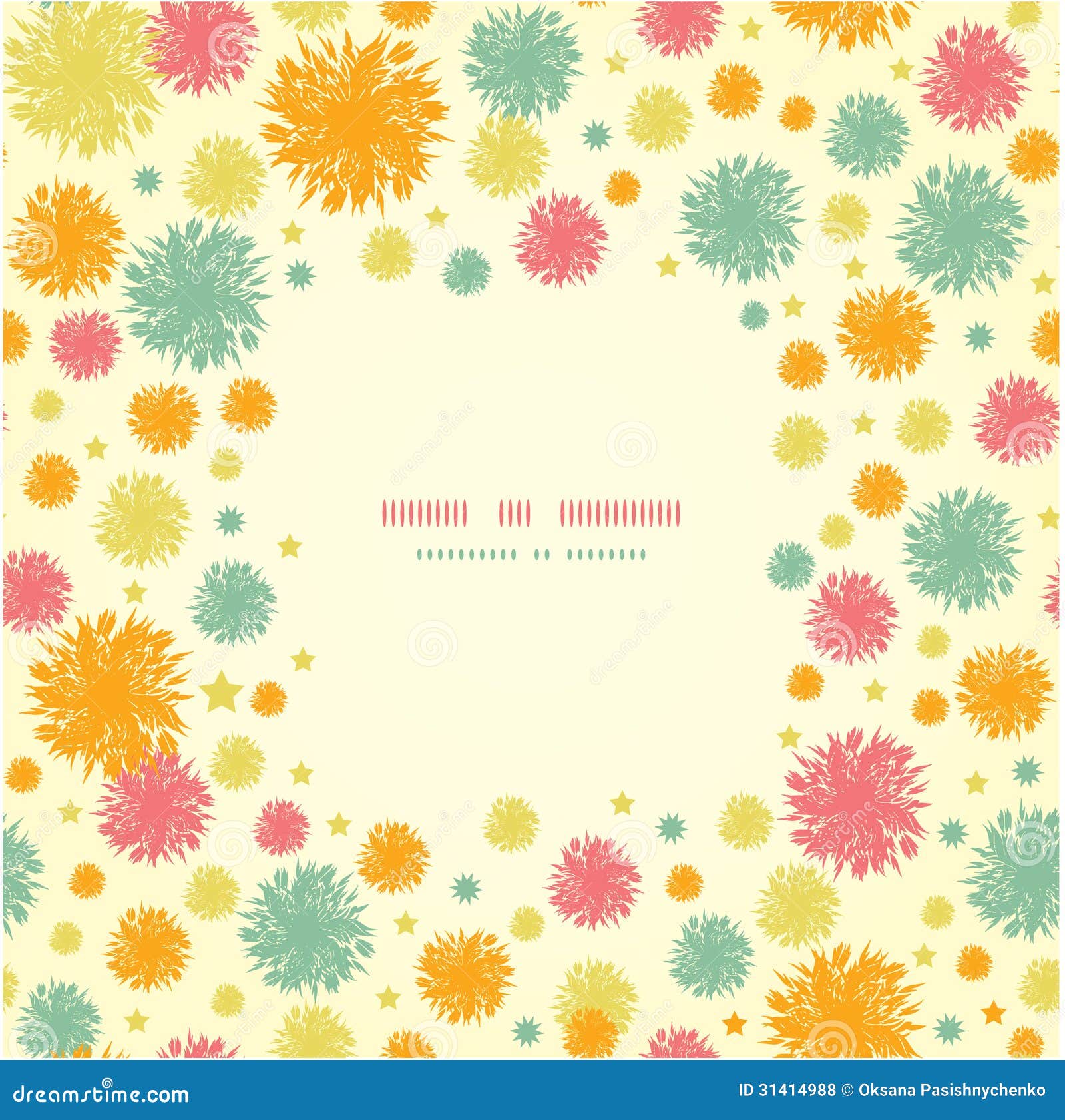 Abstract Fluffy Shapes Frame Background Stock Vector - Illustration of ...