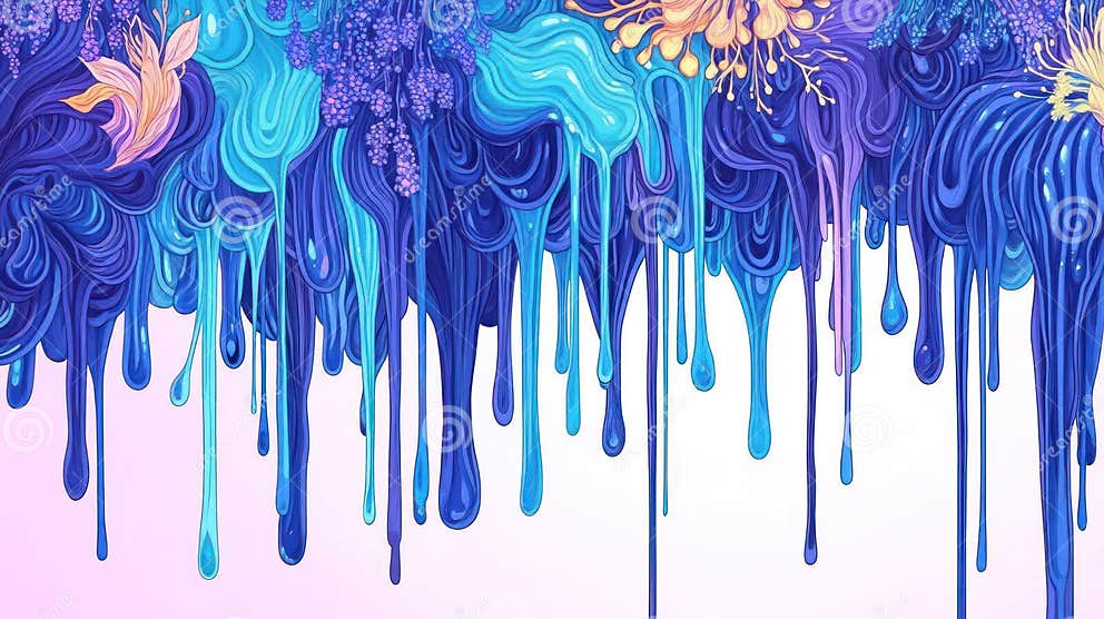 Abstract Fluid Art with Vibrant Colors and Dripping Patterns Stock ...