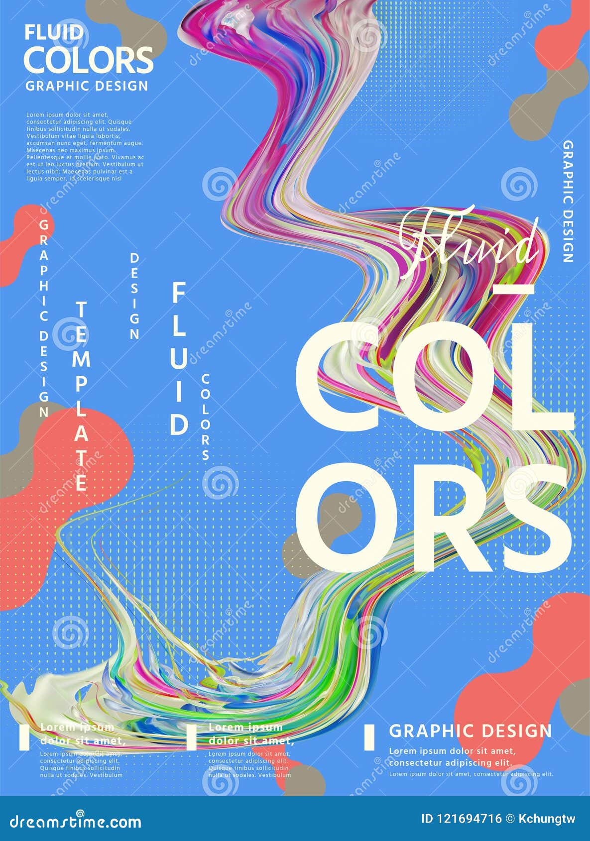Abstract Fluid Colors Poster Design Vector Illustration | CartoonDealer ...