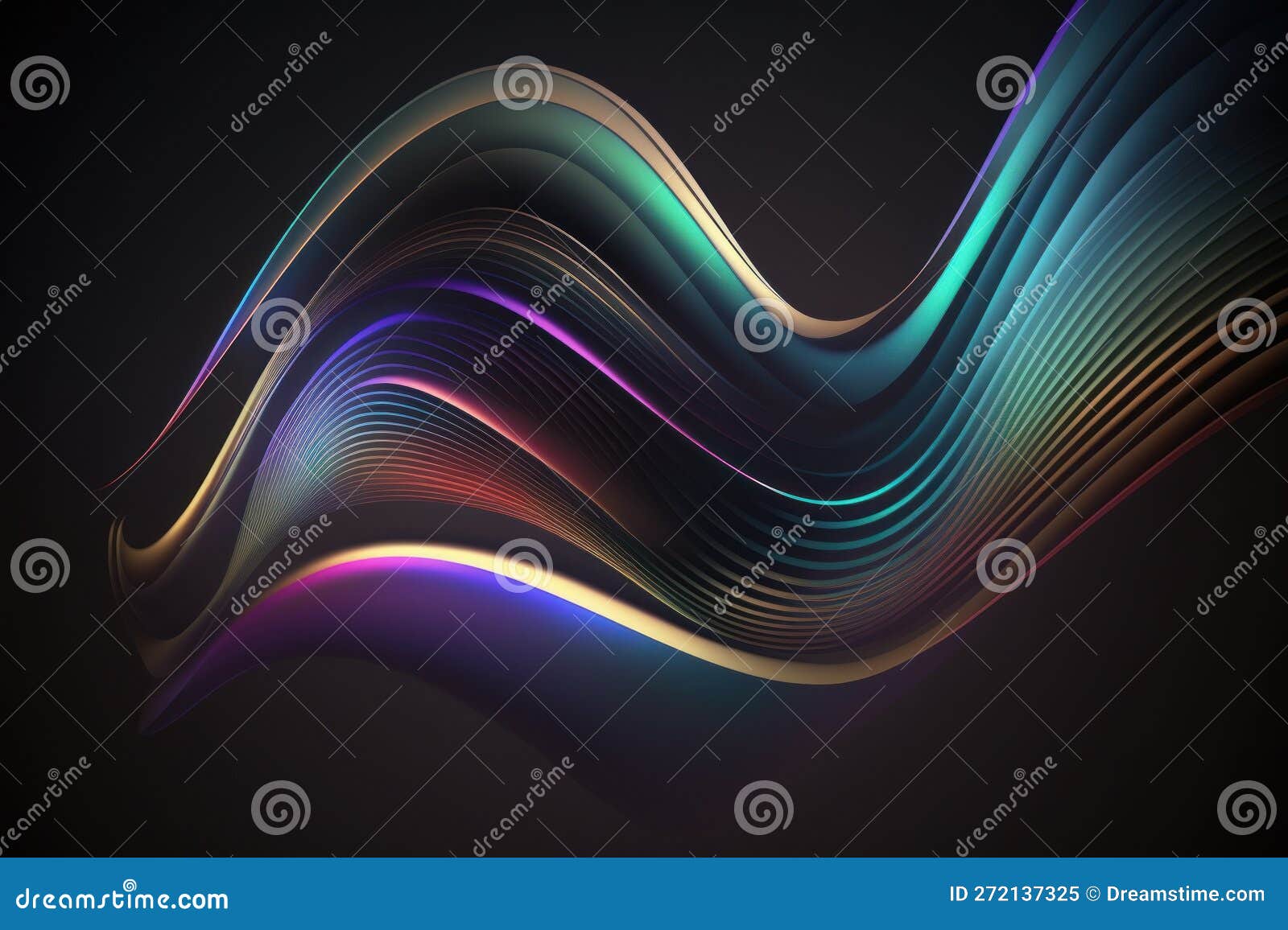 Abstract Fluid 3d Render Holographic Wave. Alice Blue Gradient Design ...
