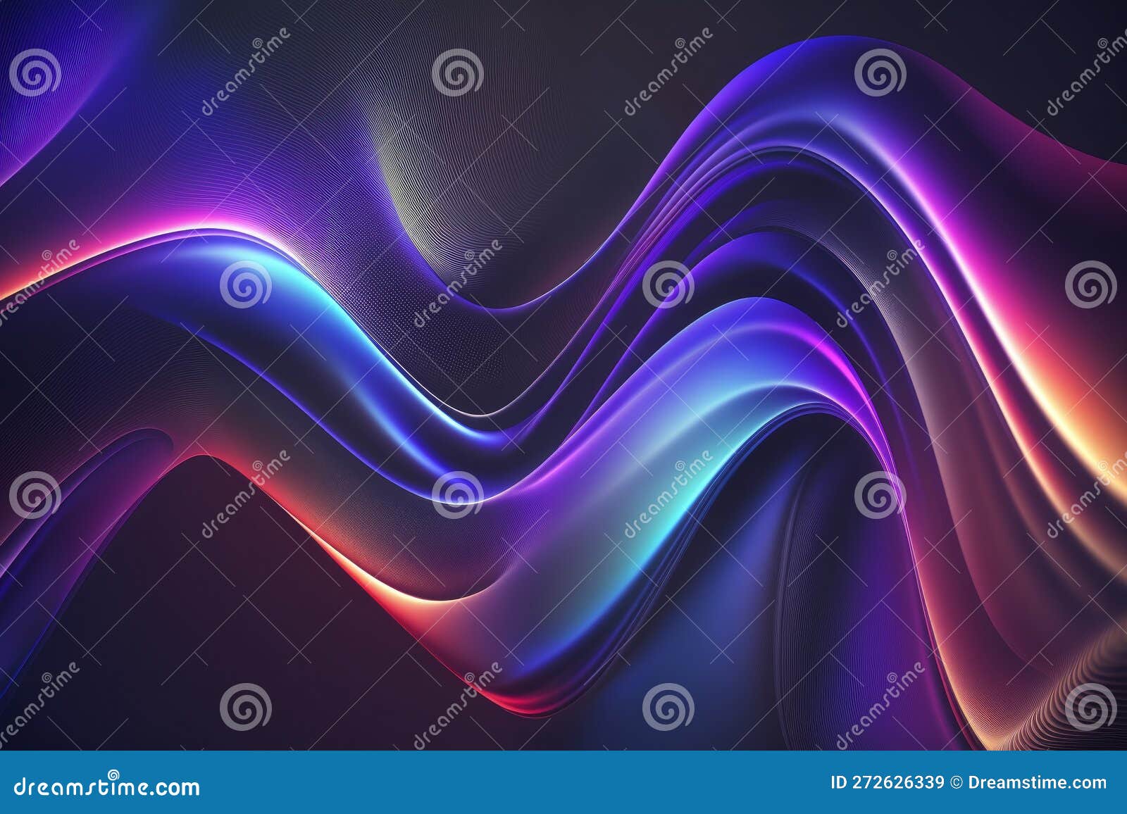 Abstract Fluid 3d Render Holographic Wave. Denim Gradient Design for ...