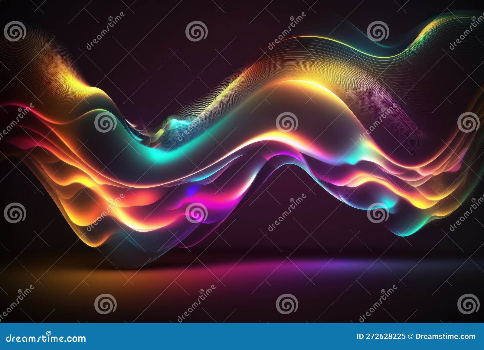 Abstract Fluid 3d Render Holographic Wave. Livid Gradient Design for ...