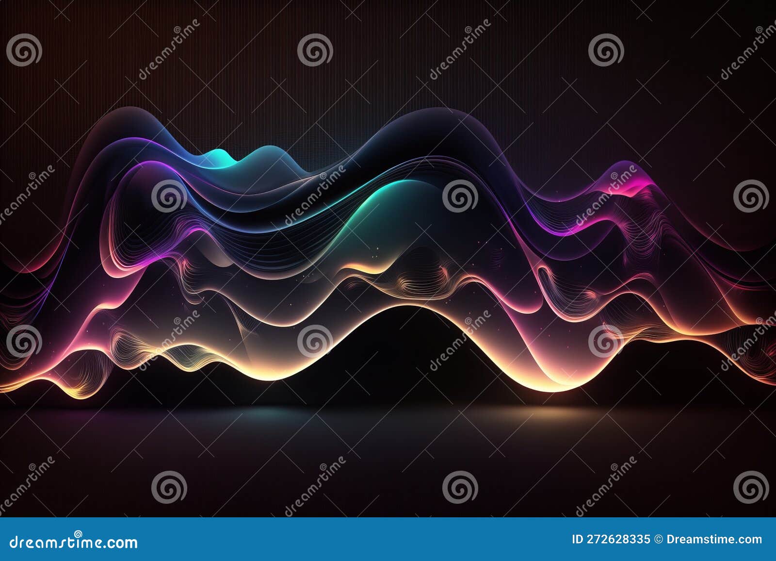 Abstract Fluid 3d Render Holographic Wave. Old Lace Gradient Design for ...