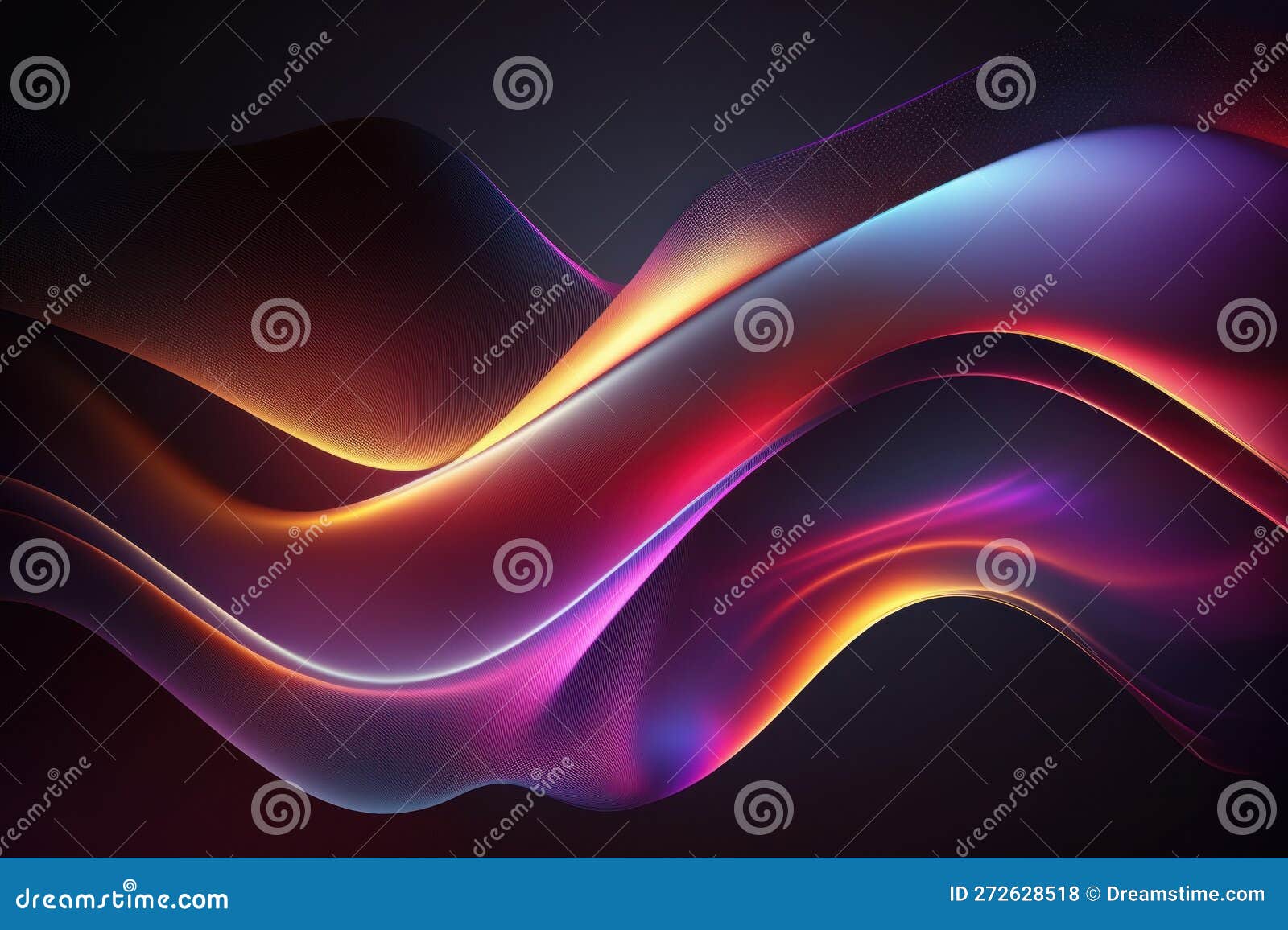 Abstract Fluid 3d Render Holographic Wave. Ruby Gradient Design for ...