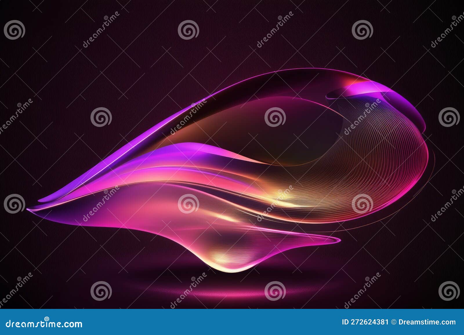 Abstract Fluid 3d Render Holographic Wave. Spanish Pink Gradient Design ...