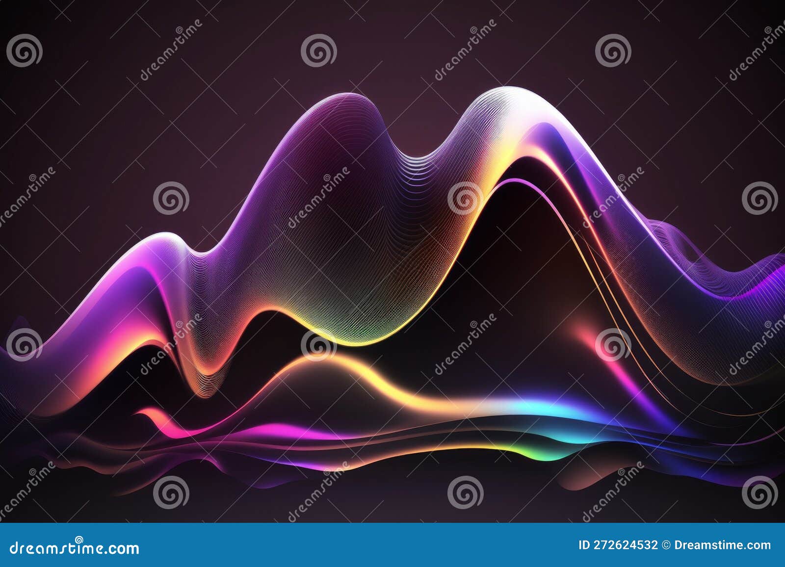 Abstract Fluid 3d Render Holographic Wave. Wine Dregs Gradient Design ...