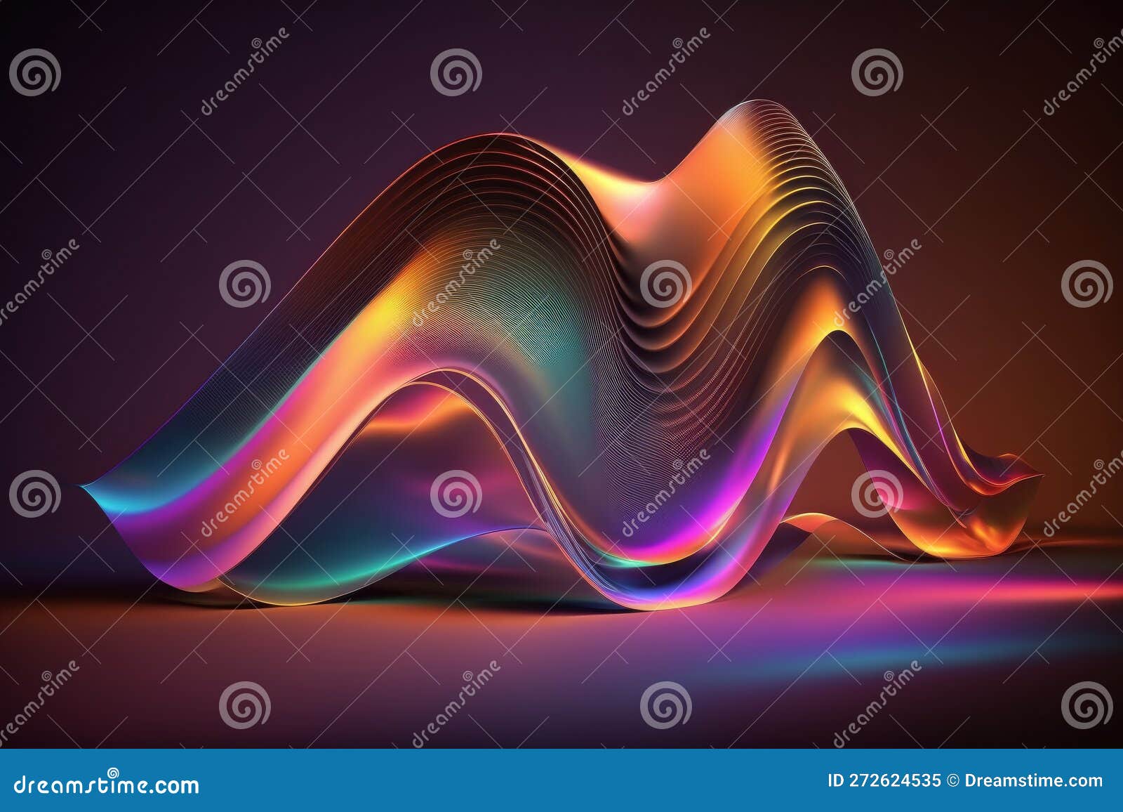 Abstract Fluid 3d Render Holographic Wave. Xanadu Gradient Design for Banners, Backgrounds ...