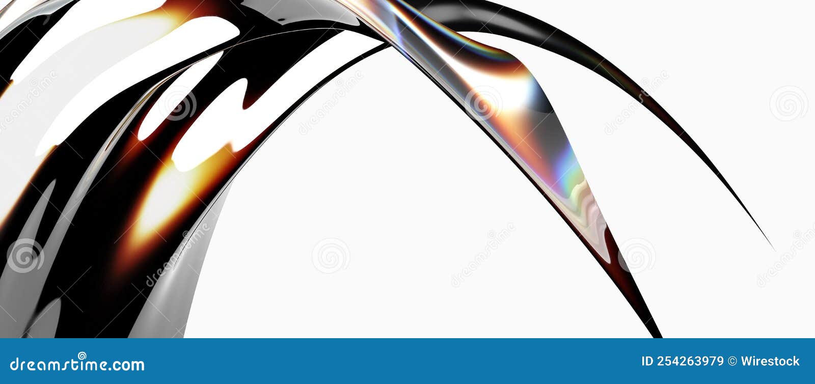Abstract Fluid Gradient Shape Flowing on White Background Stock ...