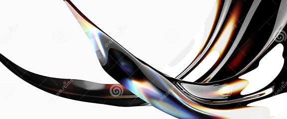 Abstract Fluid Gradient Shape Flowing on White Background Stock ...