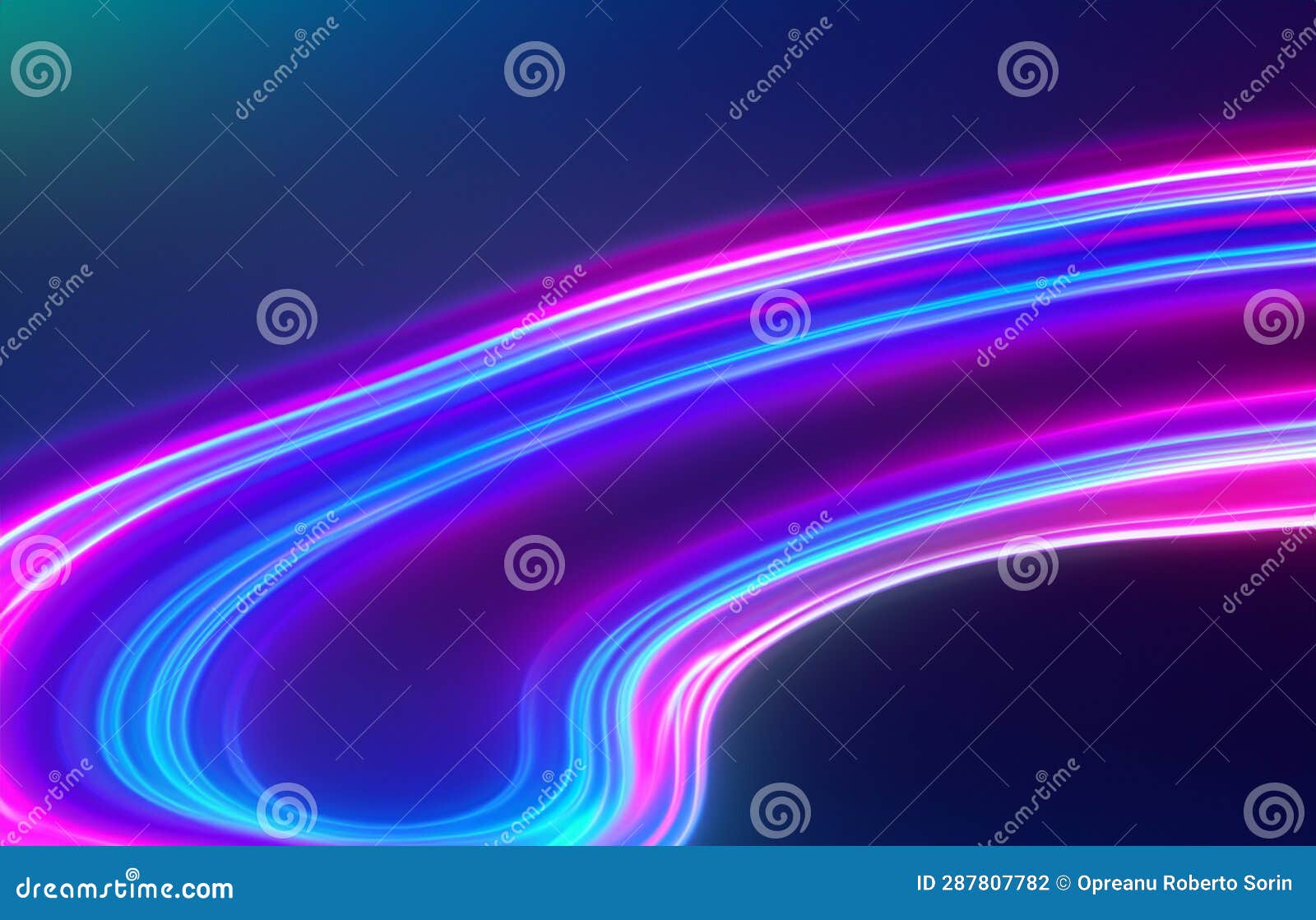 Abstract Fluid Render Holographic Iridescent Neon Curved Wave Stock ...