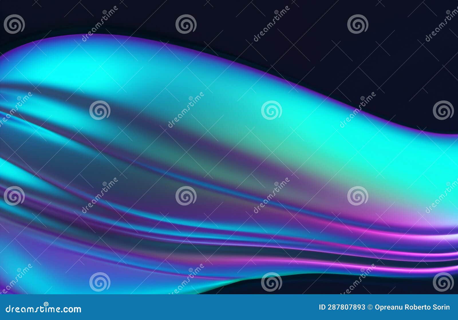 Abstract Fluid Render Holographic Iridescent Neon Curved Wave Stock ...