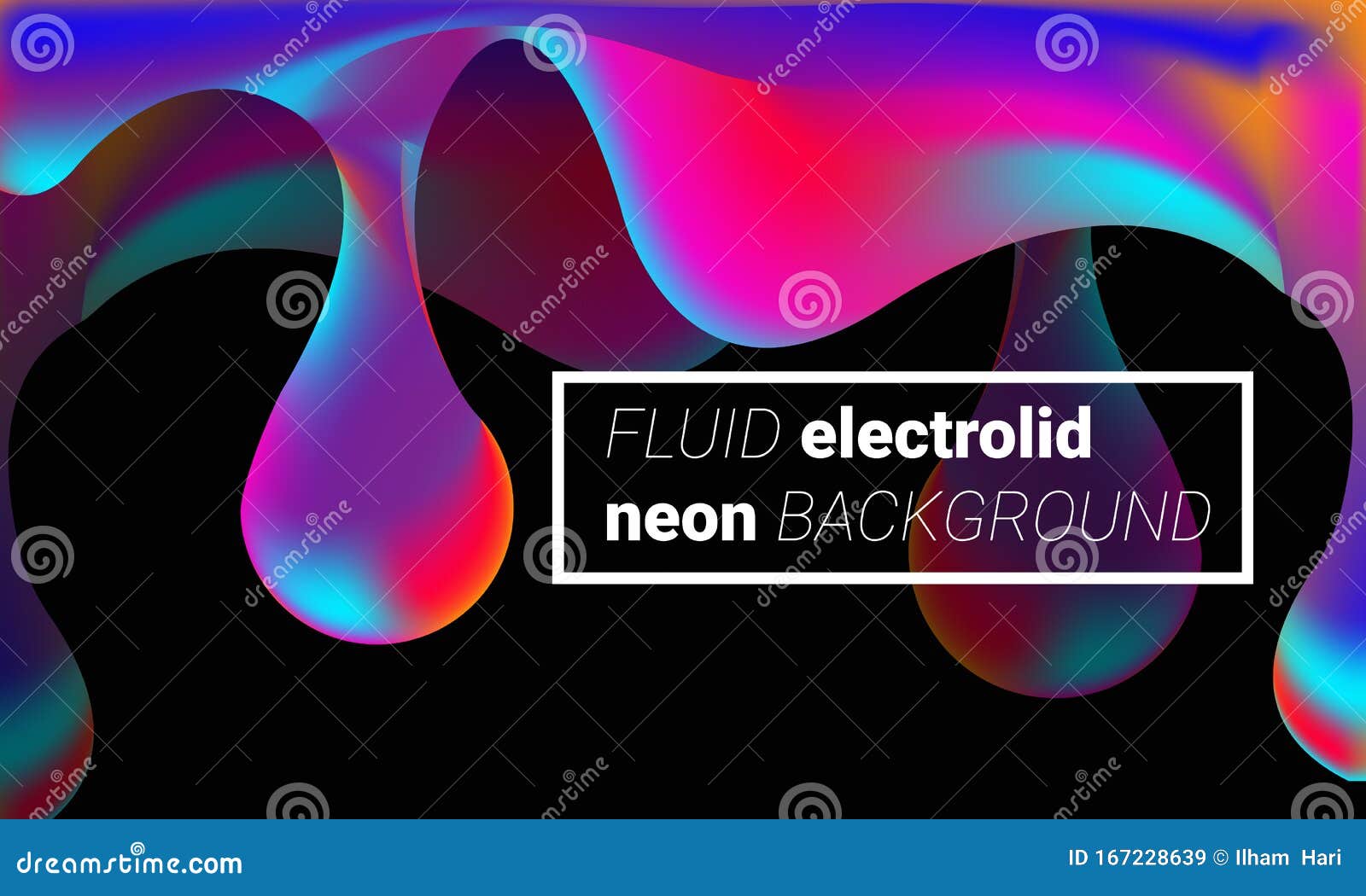 Abstract Fluid Neon Liquid Geometric Pattern of Background with Modern ...