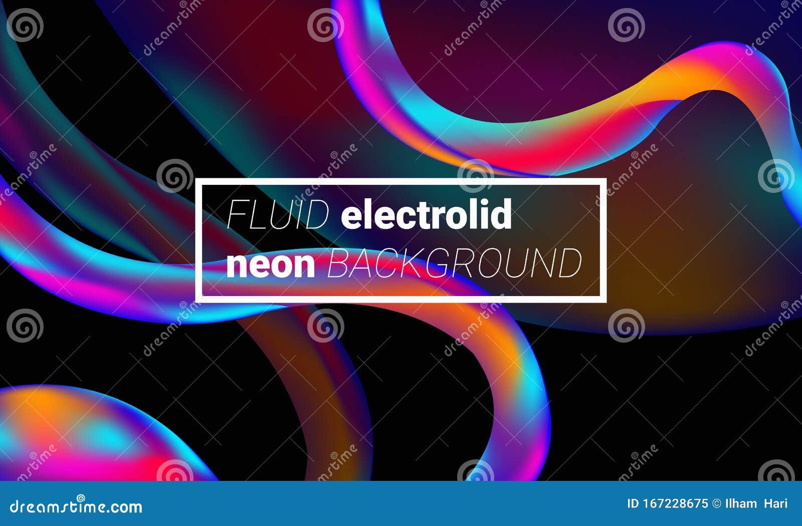Abstract Fluid Neon Liquid Geometric Pattern of Background with Modern ...