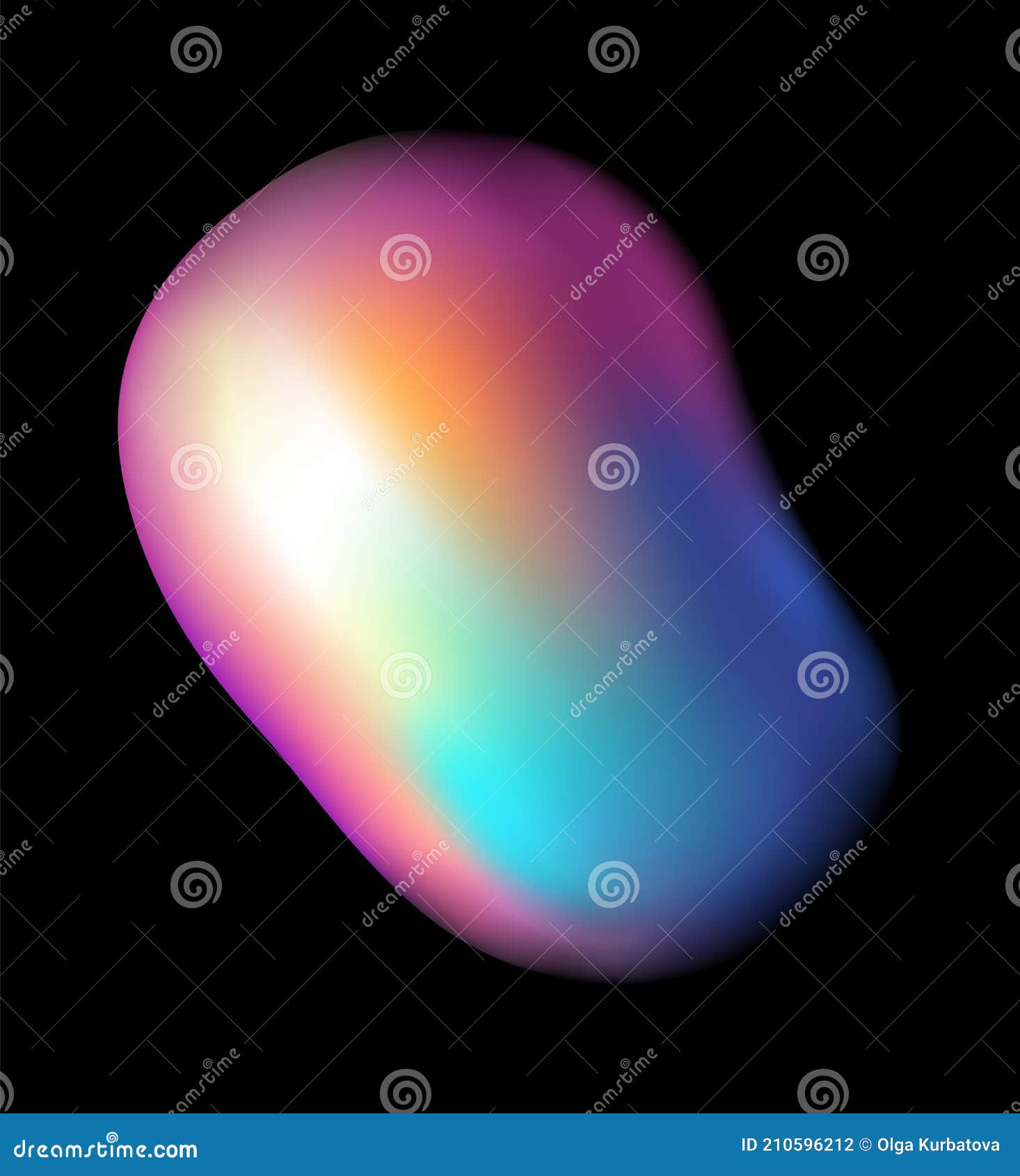 Abstract Fluid Rainbow Coloring Element. Iridescent Shape, Simple ...