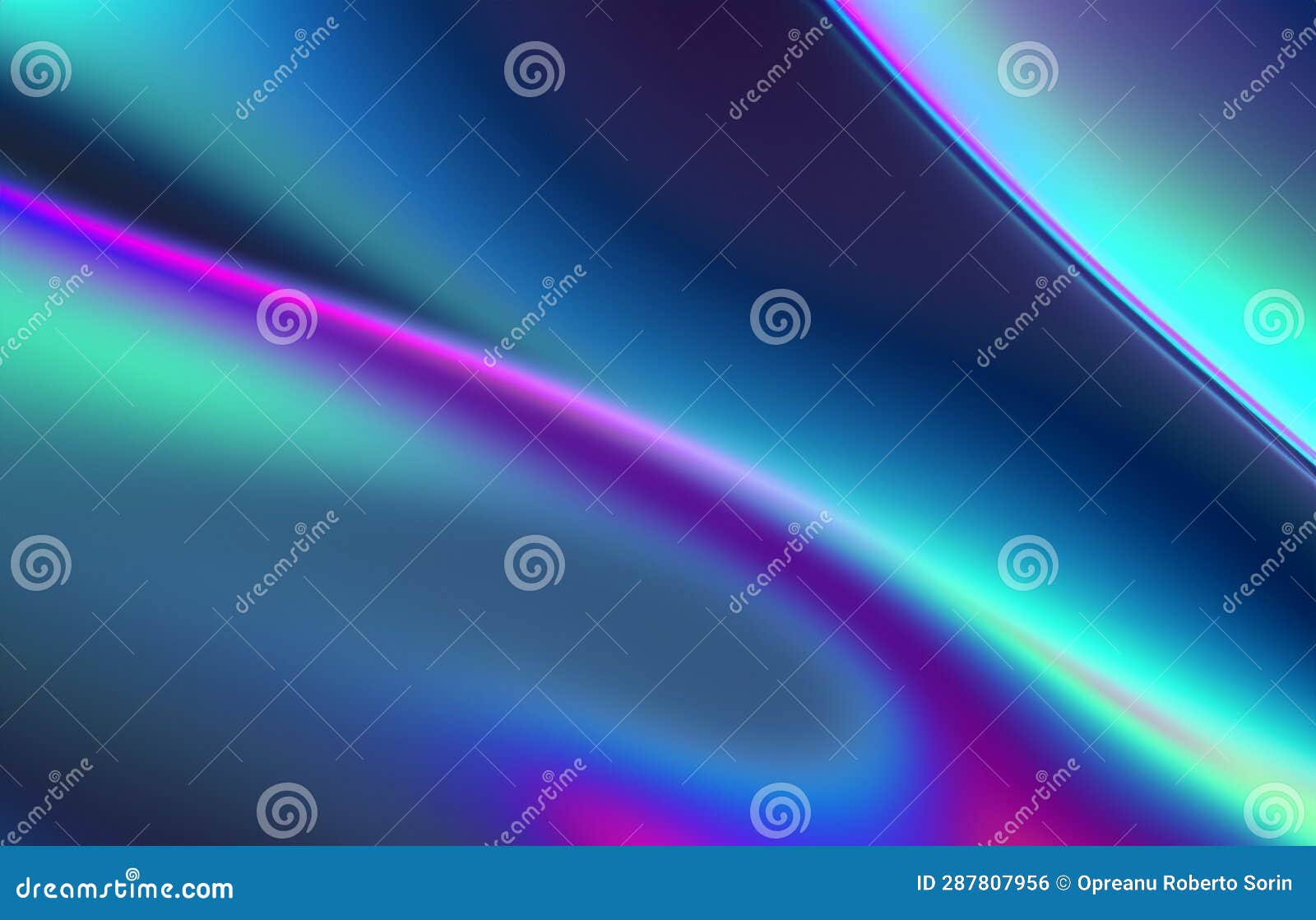 Abstract Fluid Render Holographic Iridescent Neon Curved Wave Stock ...