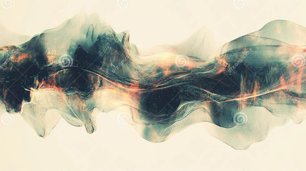 Abstract Fluid Shapes with a Blend of Colors Creating a Dynamic Visual ...