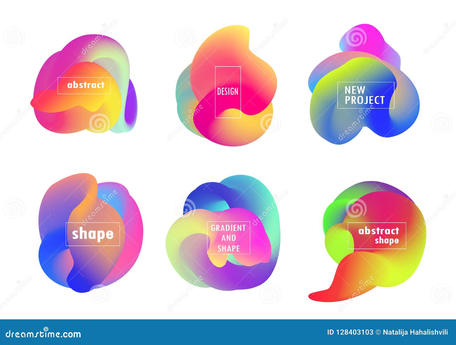 Abstract Fluid Shapes Isolated on White. Stock Vector - Illustration of ...