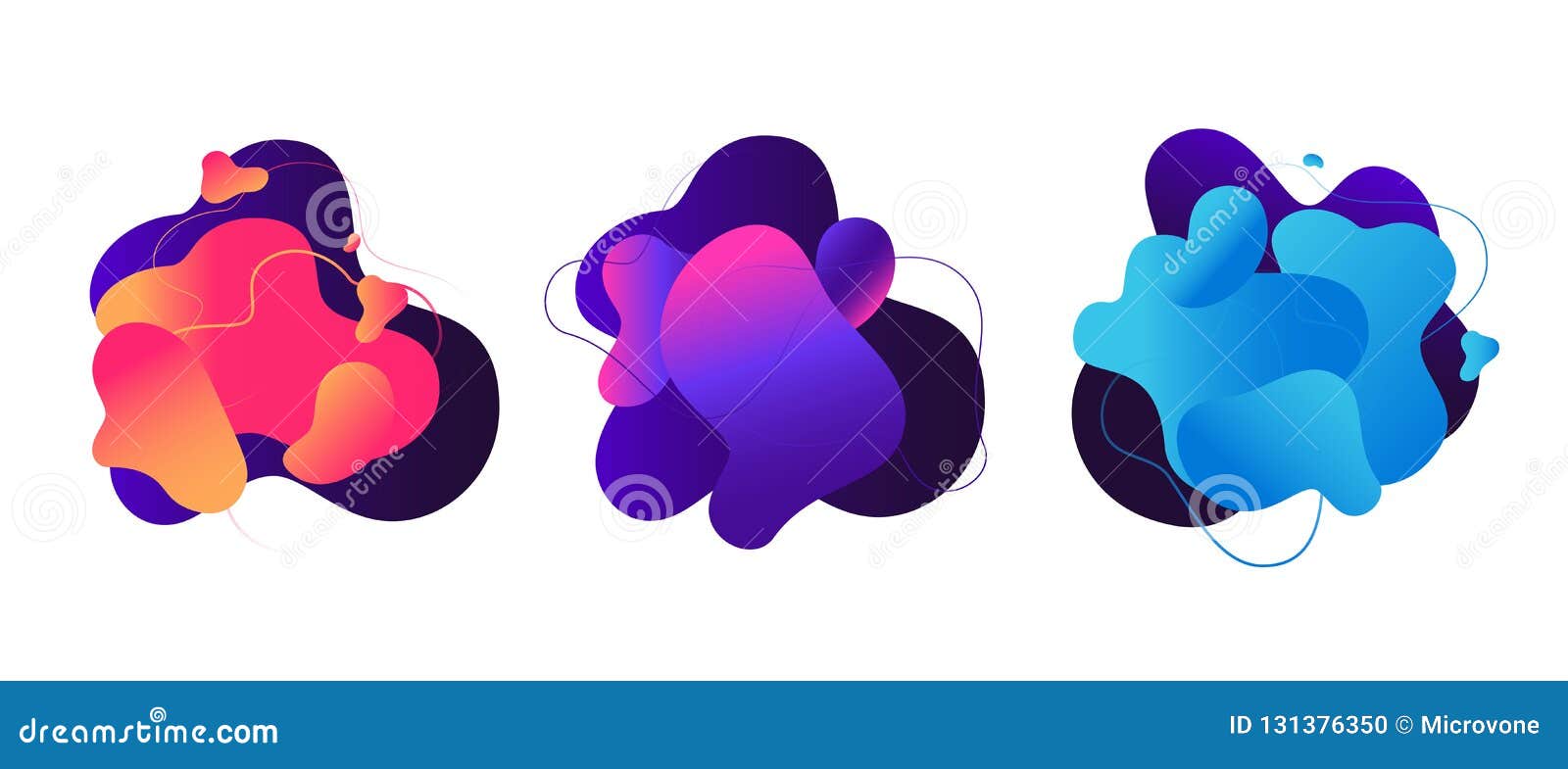 Abstract Fluid Shapes. Liquid Graphic Elements, 3d Magic Flow Dynamic ...