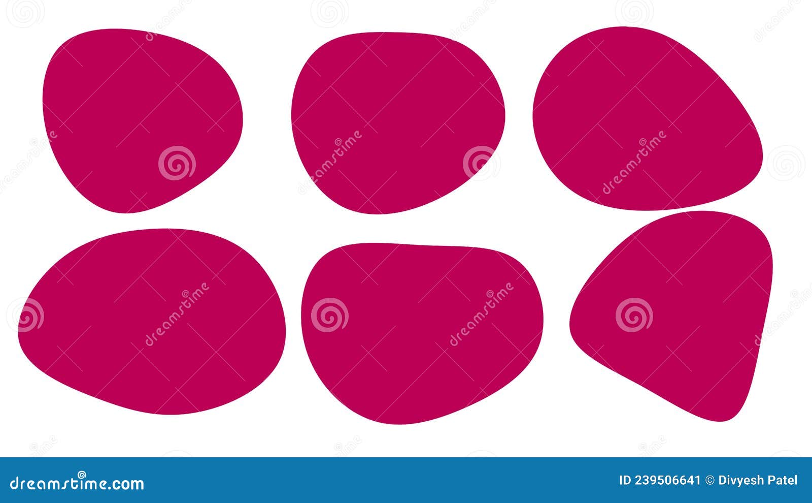 Organic Pink Blobs Irregular Shape. Abstract Fluid Shapes Vector Set ...