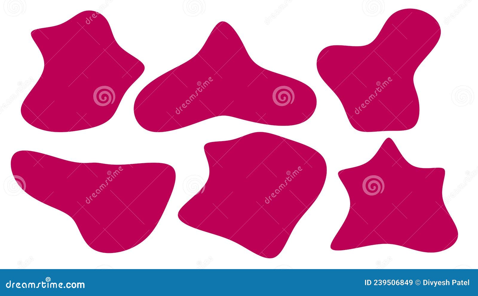 Organic Pink Blobs Irregular Shape. Abstract Fluid Shapes Vector Set ...