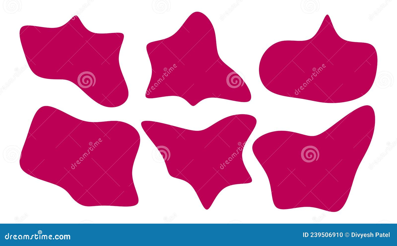 Organic Pink Blobs Irregular Shape. Abstract Fluid Shapes Vector Set ...