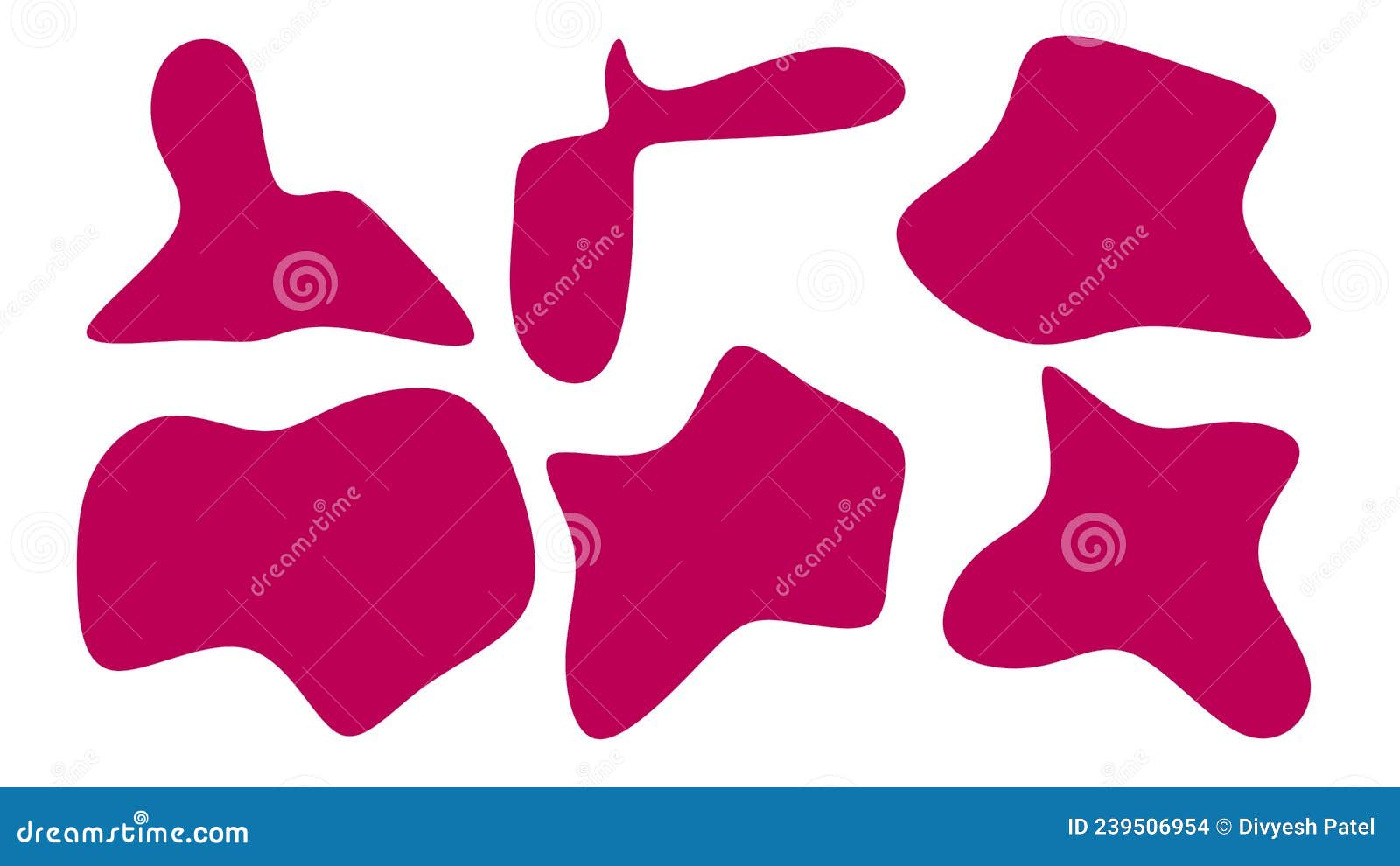 Organic Pink Blobs Irregular Shape. Abstract Fluid Shapes Vector Set ...
